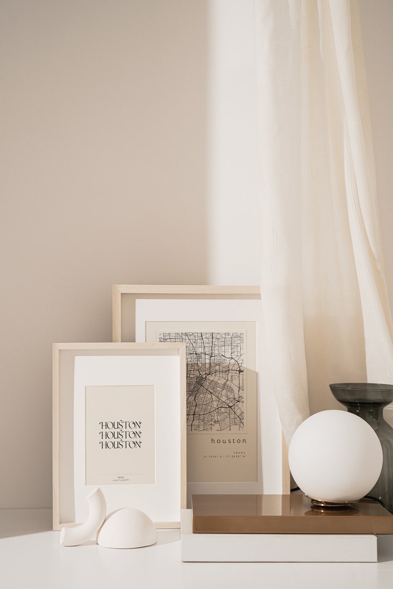 Houston Set of 2 Prints, Houston Map, Printable Wall Art, City Print ...