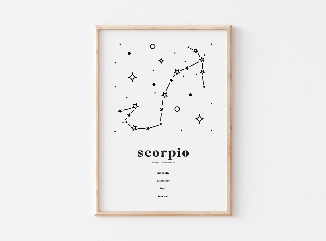 Scorpio Printable Wall Art, Astrology Print, Constellation Print ...