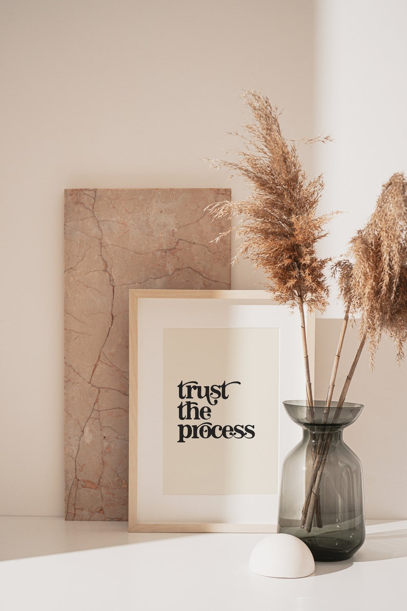 Trust the Process, Printable Wall Art, Typography Print, Earth Tone ...