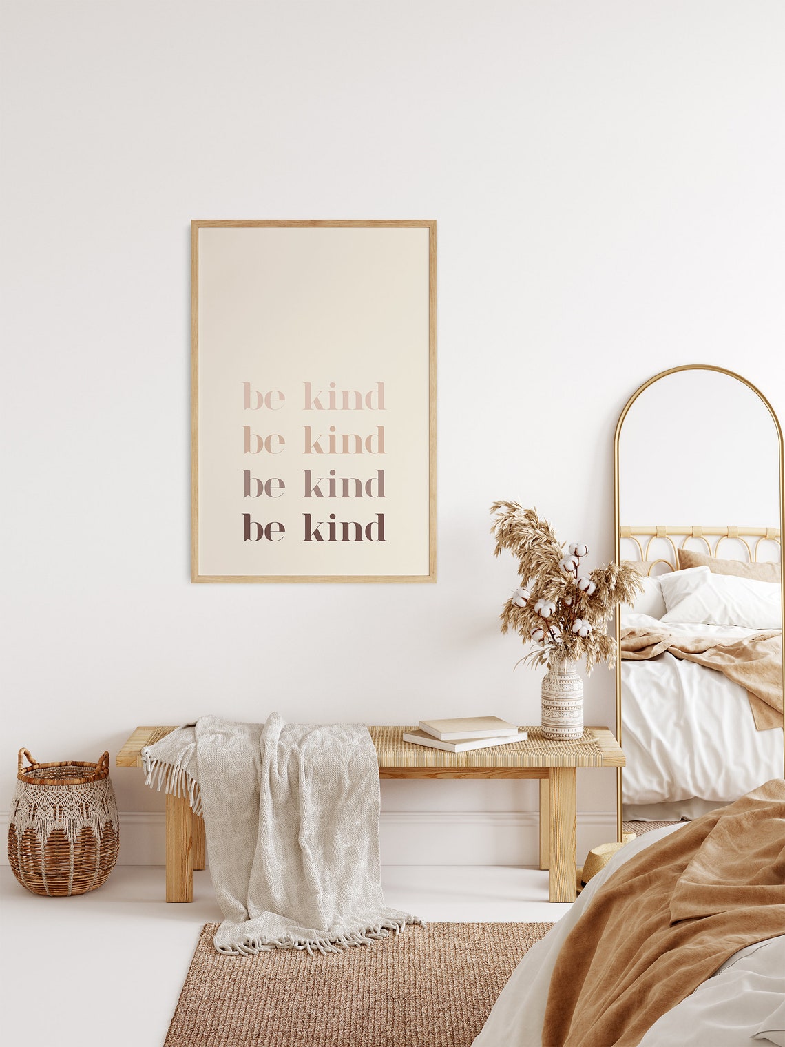 Be Kind Printable Wall Art Typography Print Earth Tone Wall - Etsy