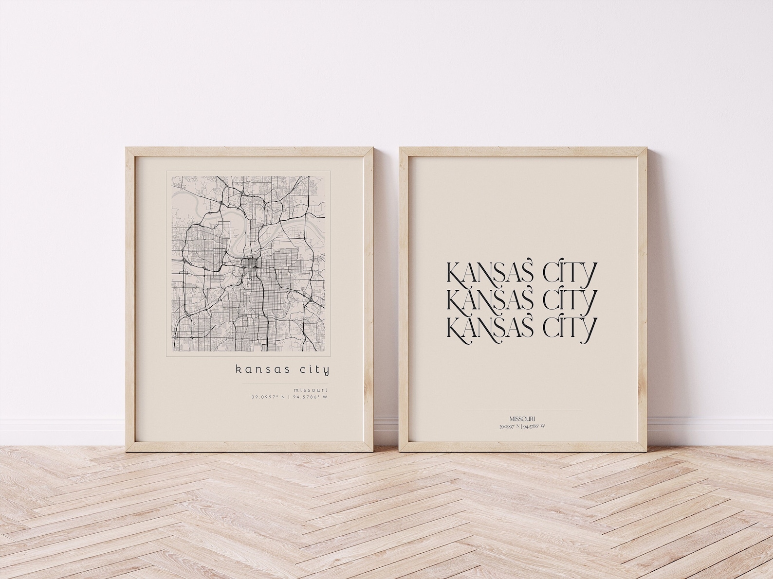 Kansas City Set of 2 Prints, Kansas City Map, Printable Wall Art, City ...