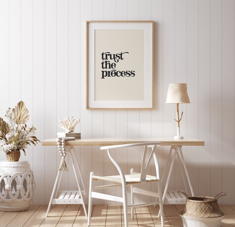 Trust the Process, Printable Wall Art, Typography Print, Earth Tone ...