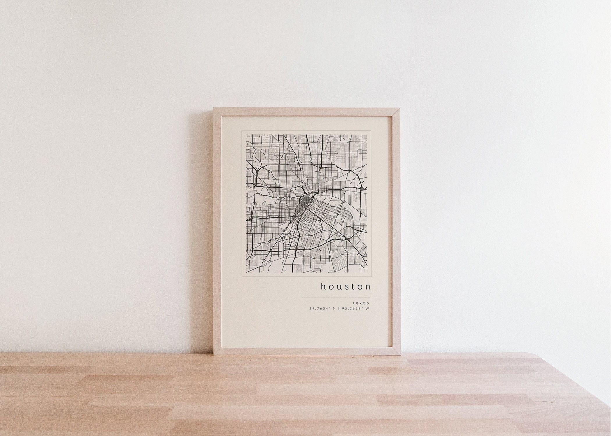 Houston Map, Printable Wall Art, Map Printable, City Map Print, Houston ...