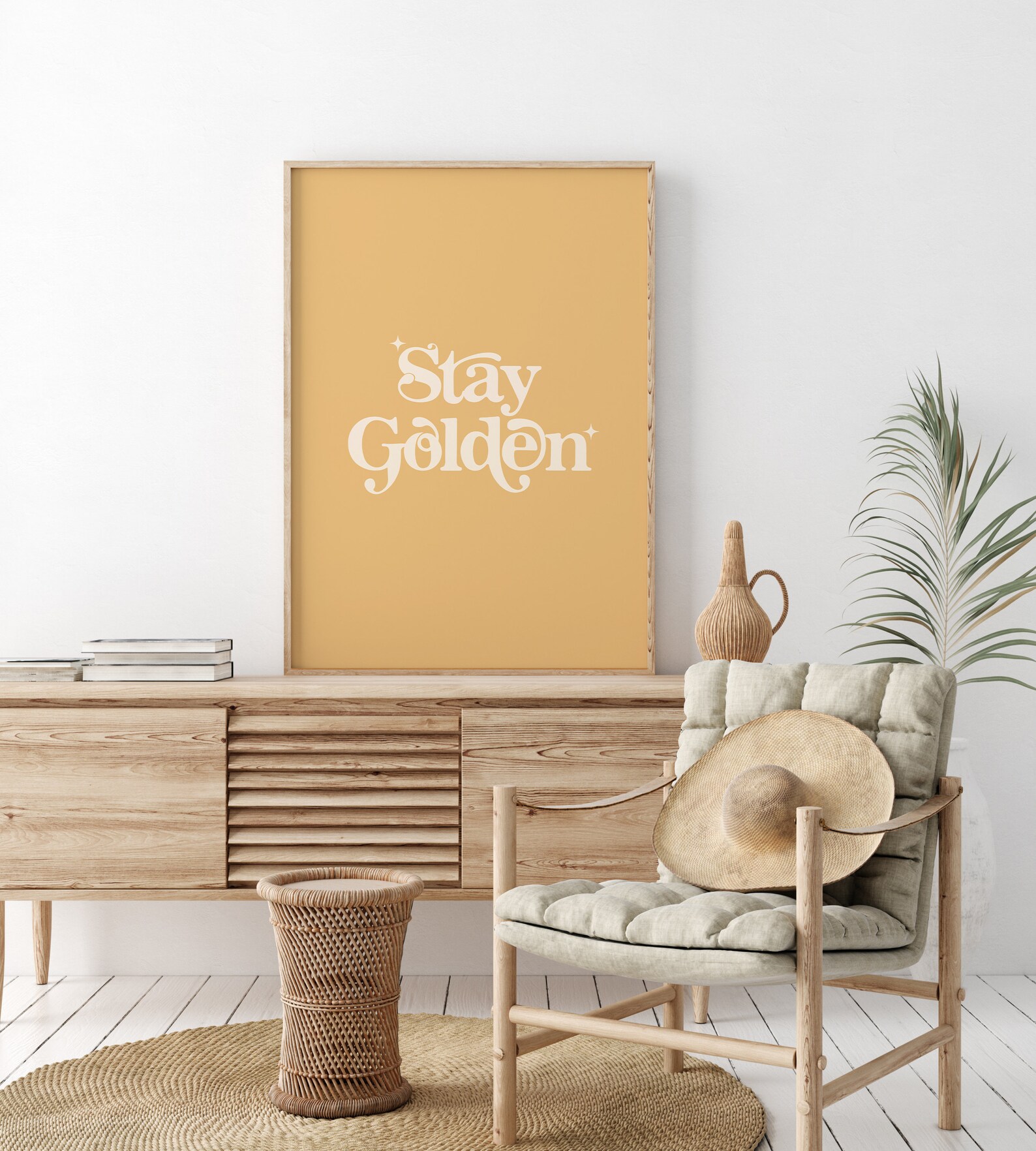 Stay Golden Printable Wall Art Typography Print Earth Tone - Etsy