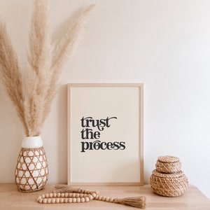 Trust the Process, Printable Wall Art, Typography Print, Earth Tone ...