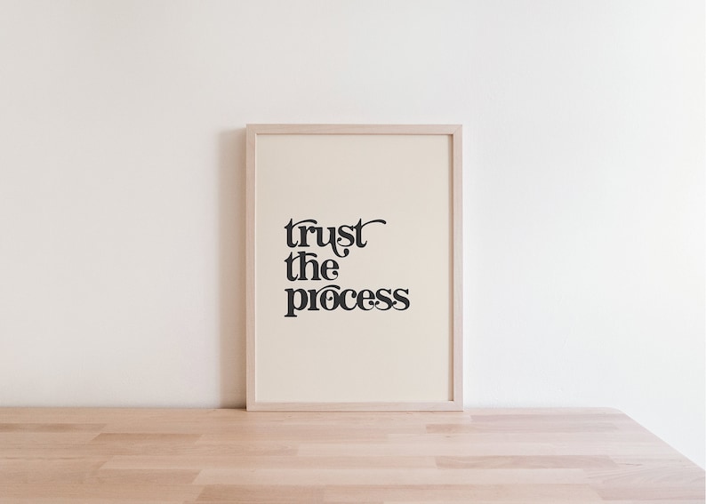 Trust the Process, Printable Wall Art, Typography Print, Earth Tone ...