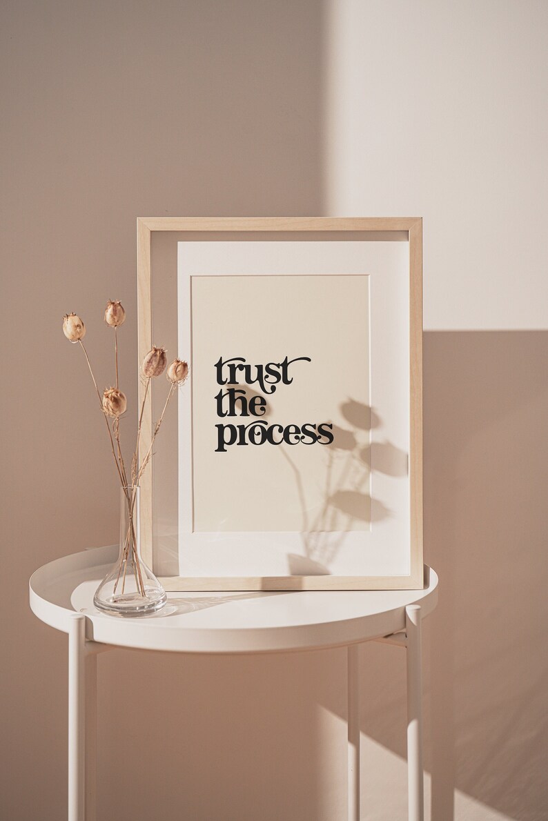 Trust the Process, Printable Wall Art, Typography Print, Earth Tone ...