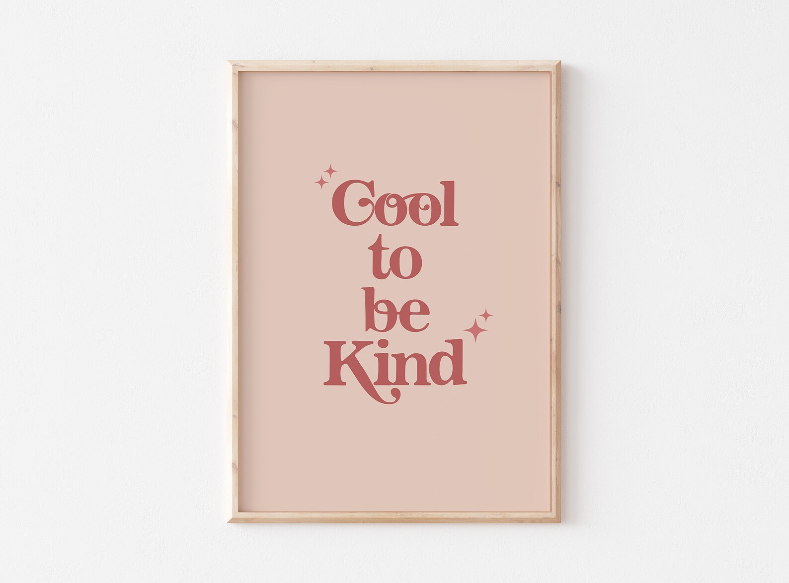 Cool To Be Kind Printable Wall Art Typography Quotes Modern | Etsy