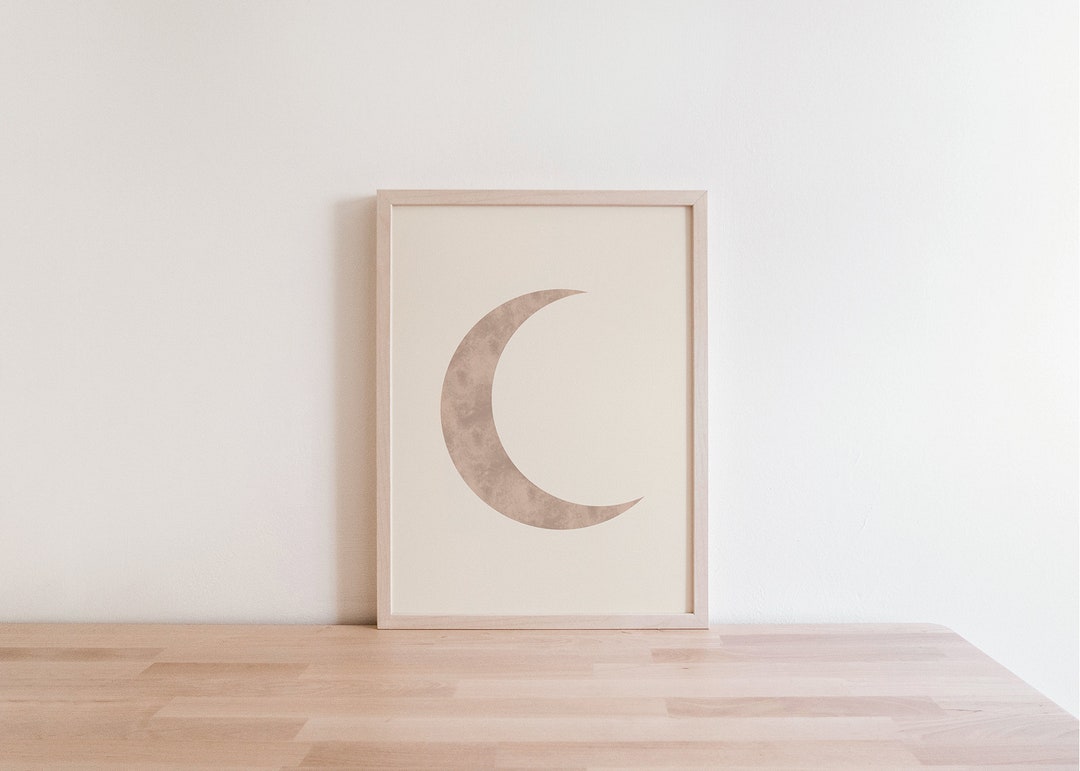 Crescent Moon, Printable Wall Art, Moon Poster, Moon Printable, Moon ...