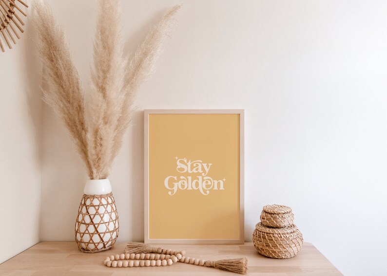 Stay Golden Printable Wall Art Typography Print Earth Tone - Etsy