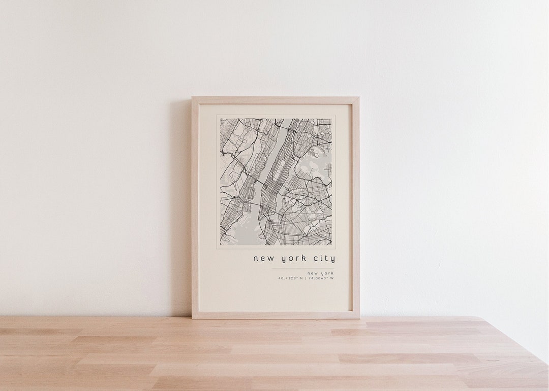 New York City Map, Printable Wall Art, Map Printable, City Map Print ...