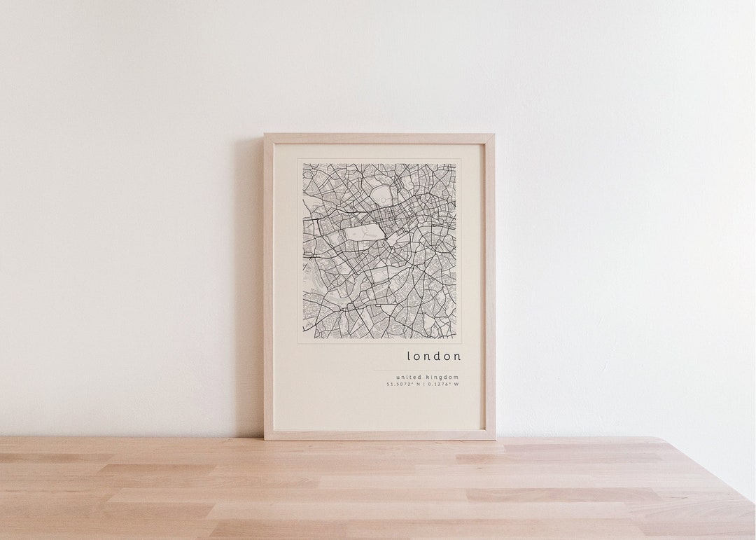 London Map, Printable Wall Art, Map Printable, City Map Print, London ...