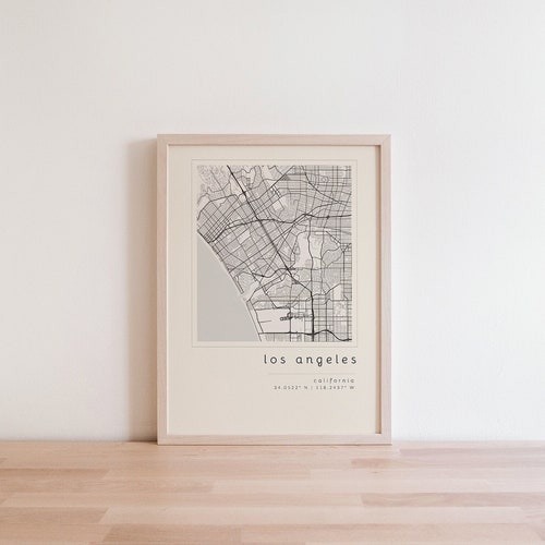 Los Angeles Map Printable City Map Wall Art Print Kids - Etsy