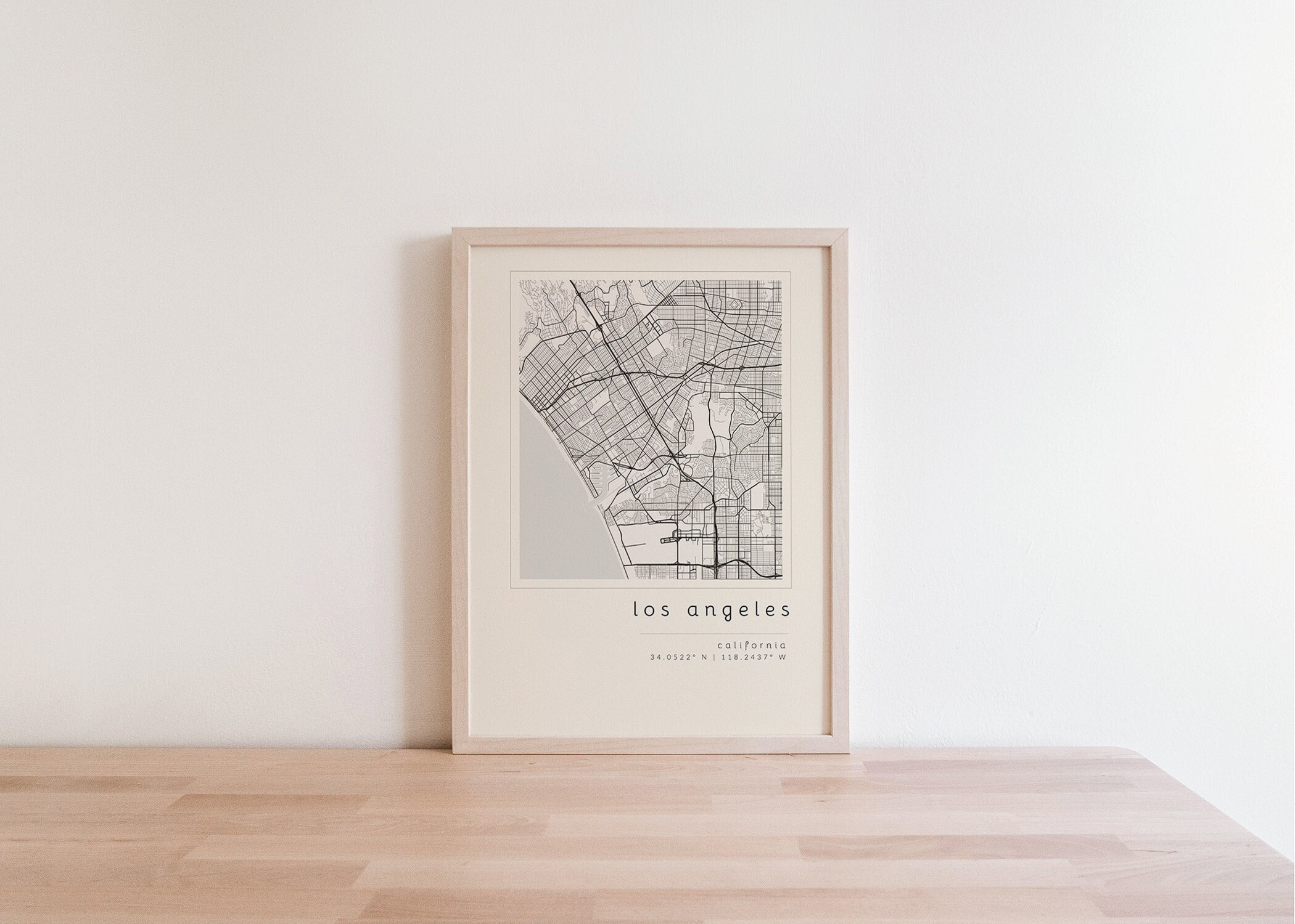 Los Angeles Map, Printable Wall Art, Map Printable, City Map Print, Los ...
