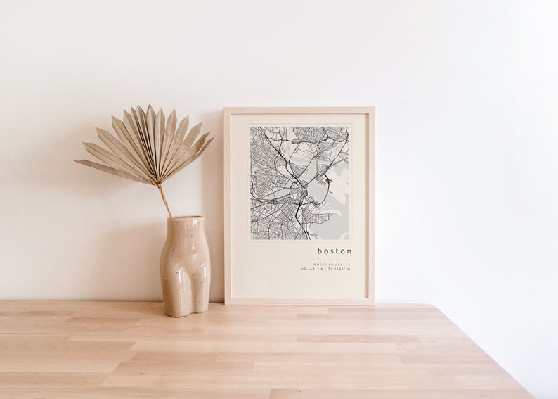 Boston Map, Printable Wall Art, Map Printable, City Map Print, Boston ...