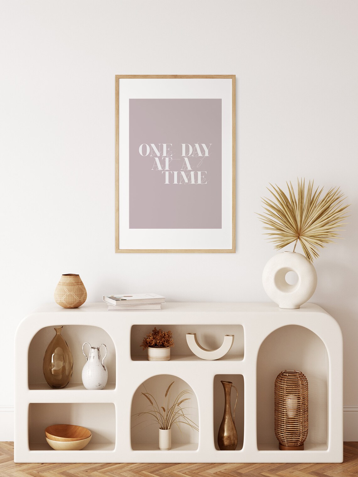 One Day at A Time, Printable Wall Art, Typography Print, Earth Tone ...