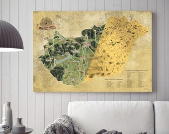 Hungary Map Flag Silhouette Sticker for Laptop Book Fridge Guitar ...