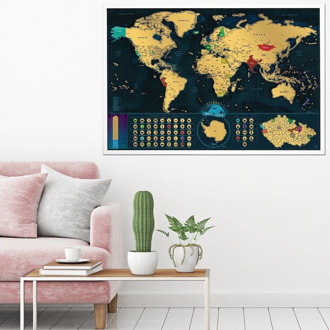 Scratch off WORLD Map - Czech DELUXE XL Version - Etsy