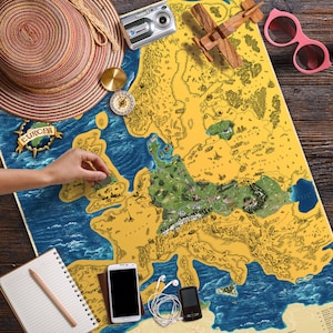 Scratch off Map Europe DELUXE XL Gold Version - Etsy