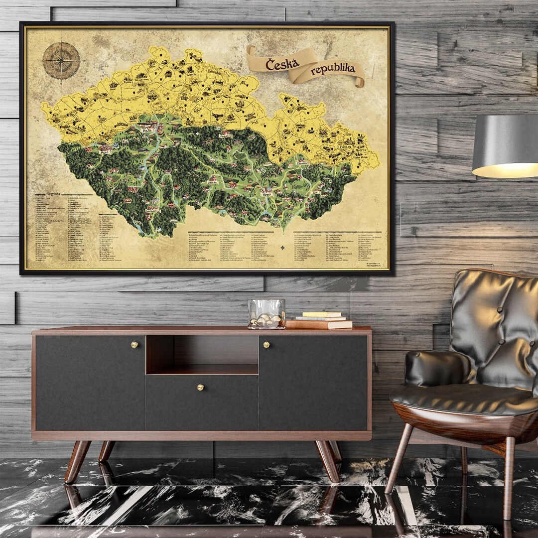 Scratch off Map the Czech Republic DELUXE XXL Gold Version - Etsy