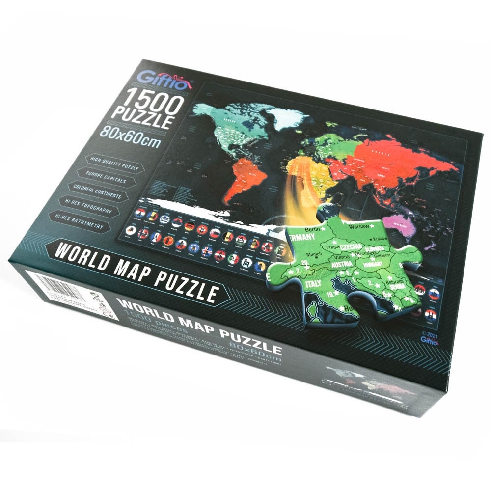 Puzzle 1500 - World Map - Etsy