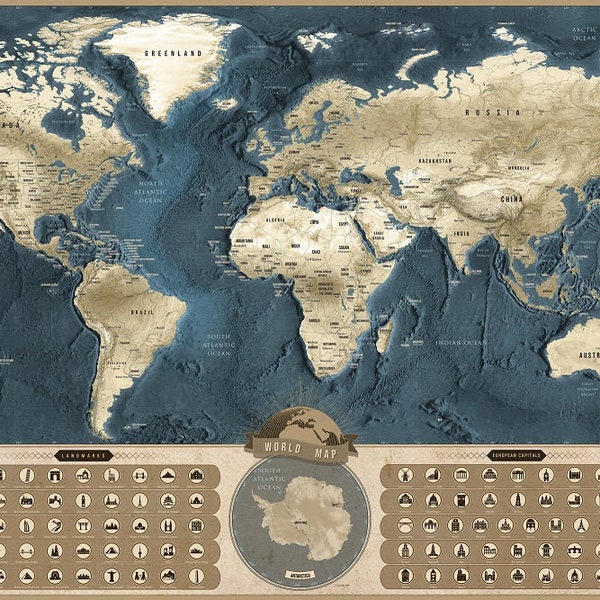 Scratch off World Map - Etsy