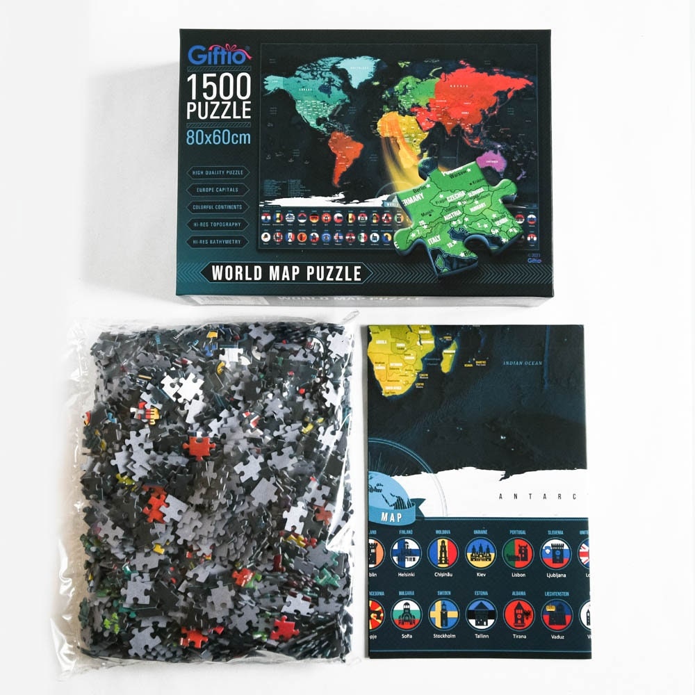 Puzzle 1500 - World Map - Etsy