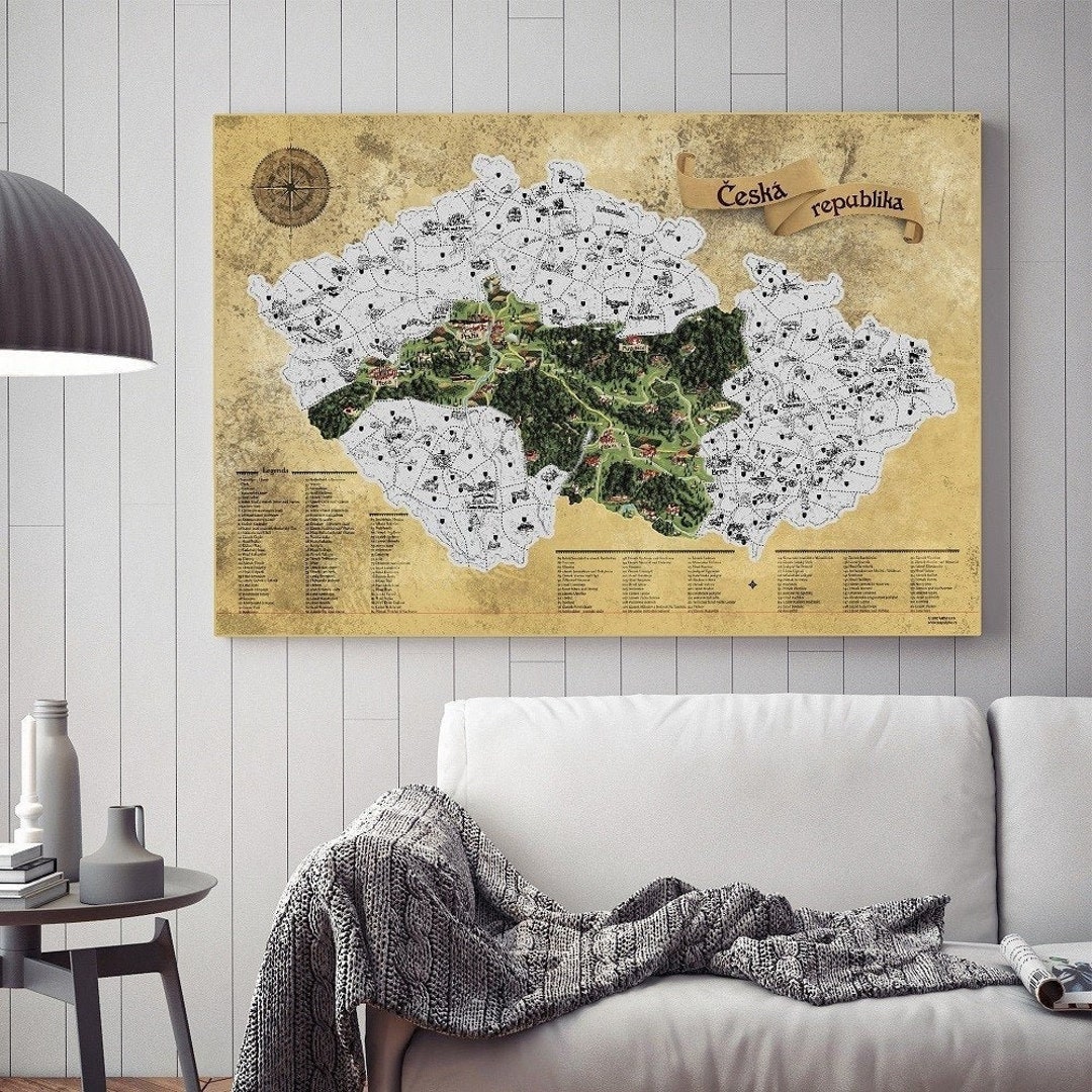 Scratch off Map Czech Republic DELUXE XL Silver Version - Etsy