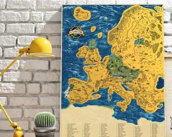 Europe Scratch Map - Etsy