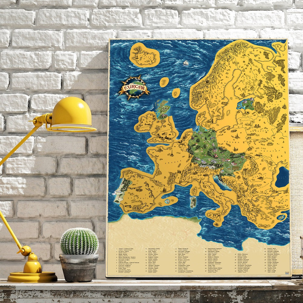Scratch off Map Europe DELUXE XL Gold Version - Etsy