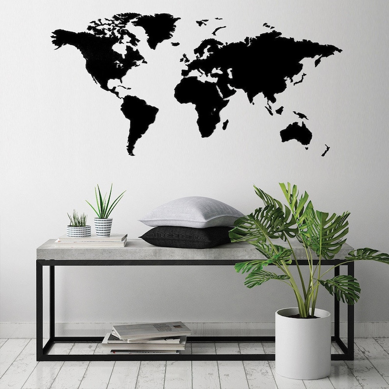 Wooden Wall Map - MINI Black - Etsy