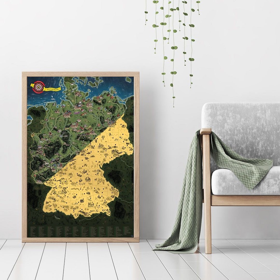 Scratch off Map - Germany (DELUXE XL Gold Version) - Etsy