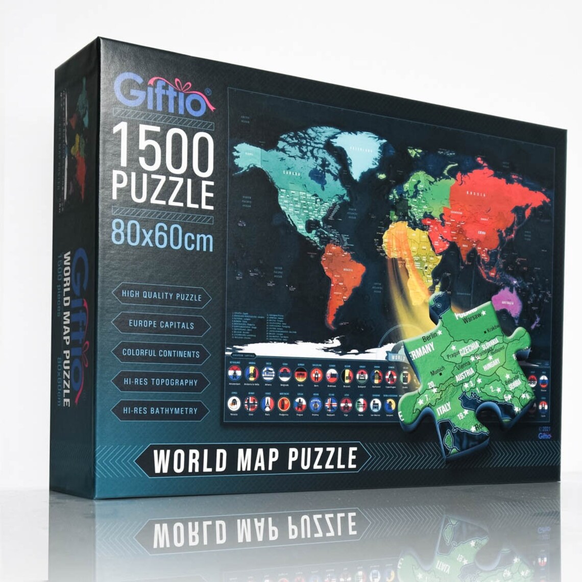 Puzzle 1500 World Map - Etsy