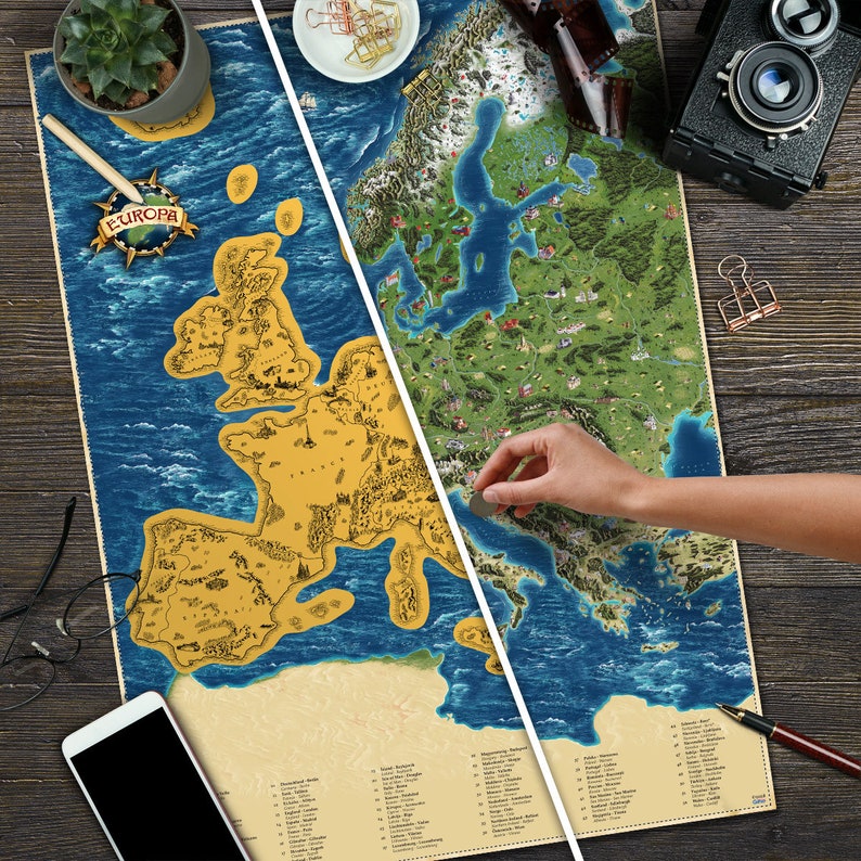 Scratch off Map Europe DELUXE XL Gold Version - Etsy