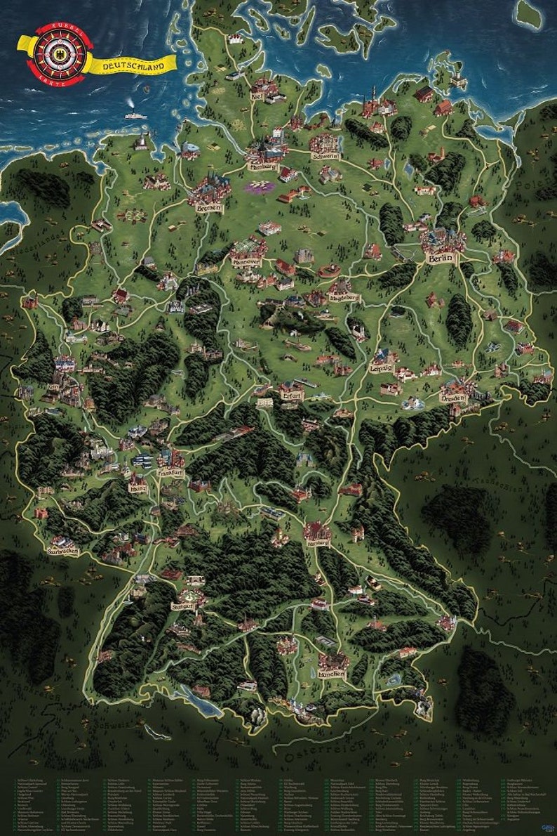 Scratch off Map - Germany (DELUXE XL Gold Version) - Etsy