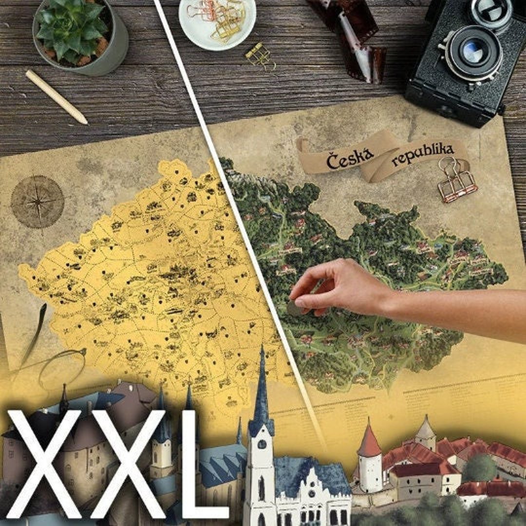 Scratch off Map the Czech Republic DELUXE XXL Gold Version - Etsy