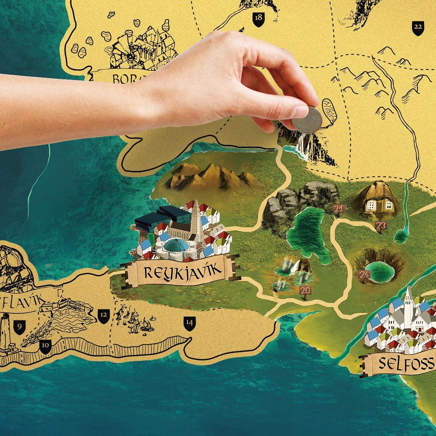 Scratch Map of Iceland (Ísland) Deluxe XL - Gold - Etsy