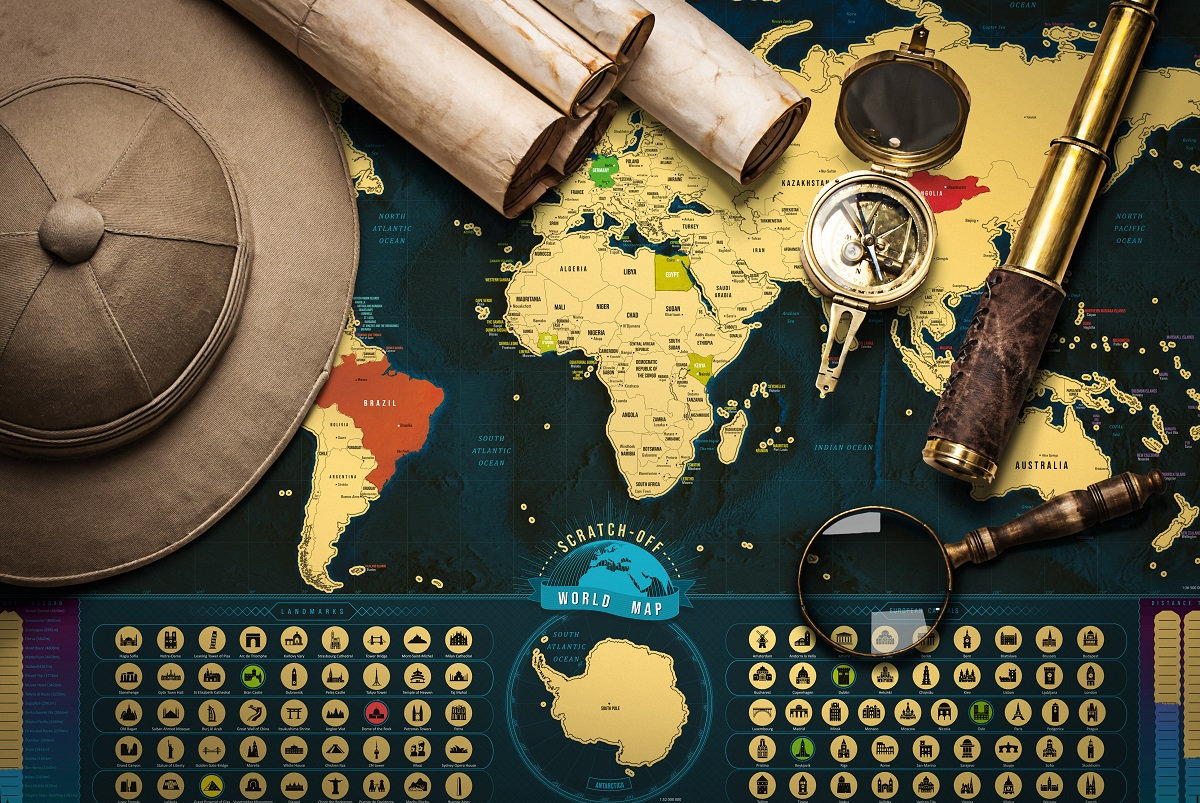 Scratch off WORLD Map Classic Gold / Silver Edition XL & - Etsy