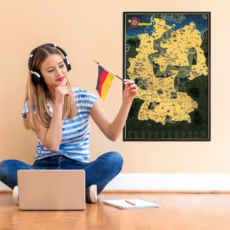 Scratch off Map - Germany (DELUXE XL Gold Version) - Etsy