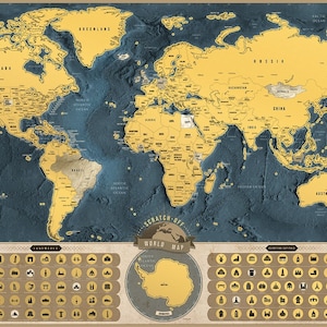 Scratch off WORLD Map - Coffee Edition (XL & XXL) - Etsy