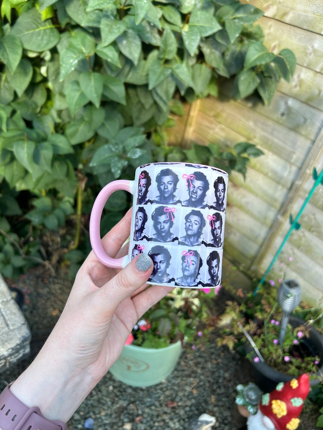 Ceramic Harry Styles Mug With Bows Design, 11oz Capacity Perfect ...
