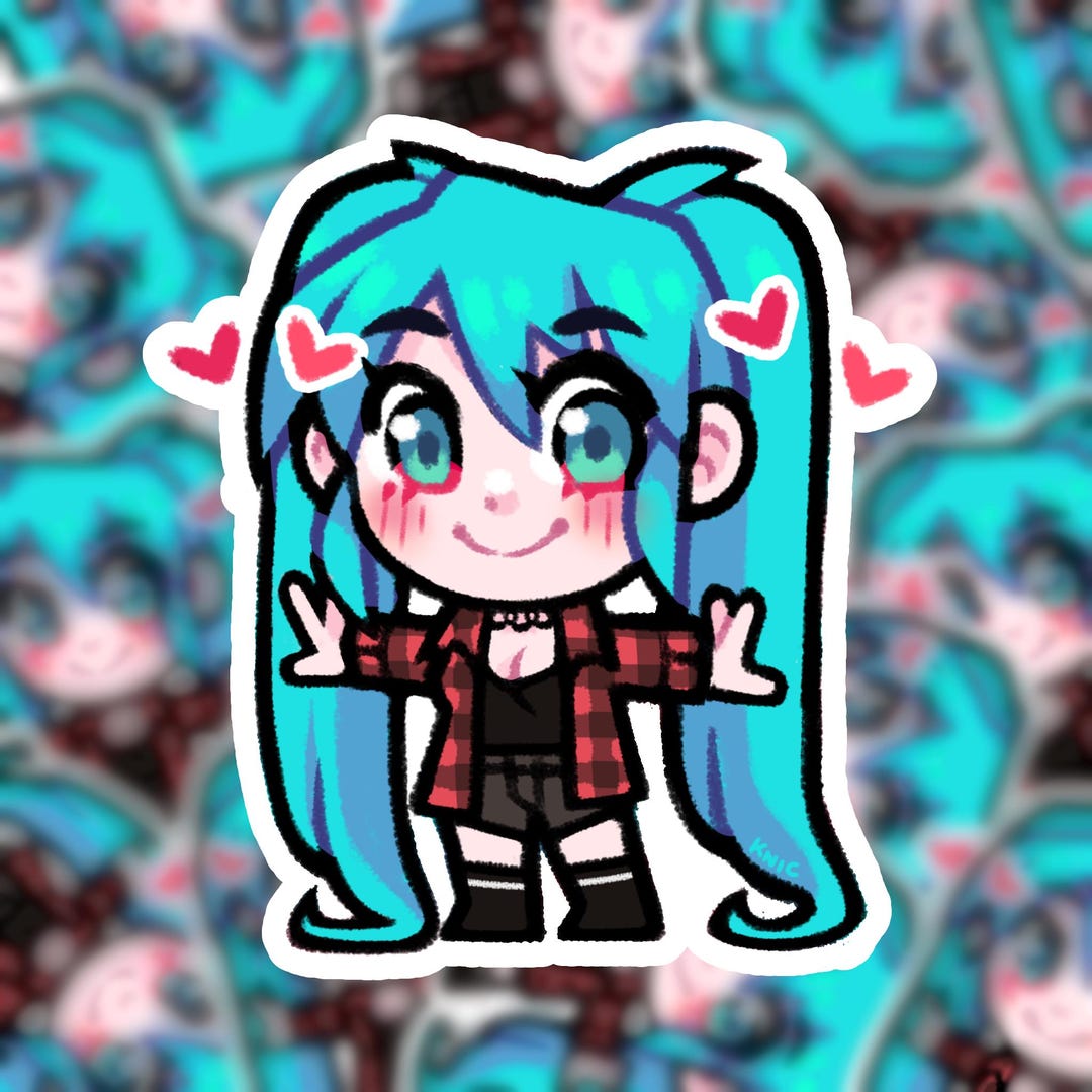 Chibi Midwest Miku Sticker | 3x3 Matte Vinyl Die-cut Sticker Decal - Etsy