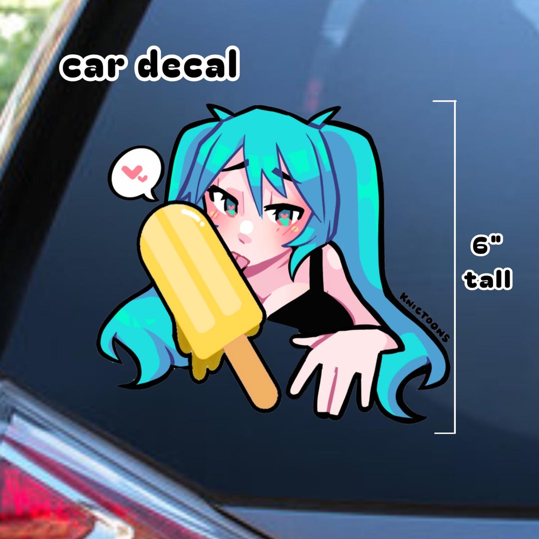 Midwest Miku Popsicle CAR DECAL | HUGE 6x6 | Die-cut Matte Vinyl ...