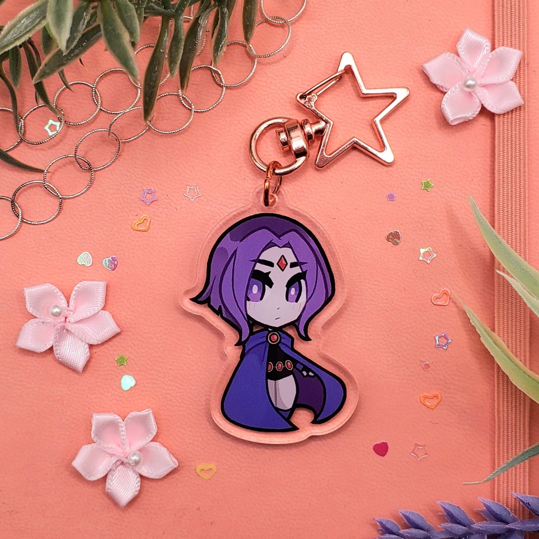 Chibi Raven Acrylic Keychain Double-sided Teen Titans Cute - Etsy