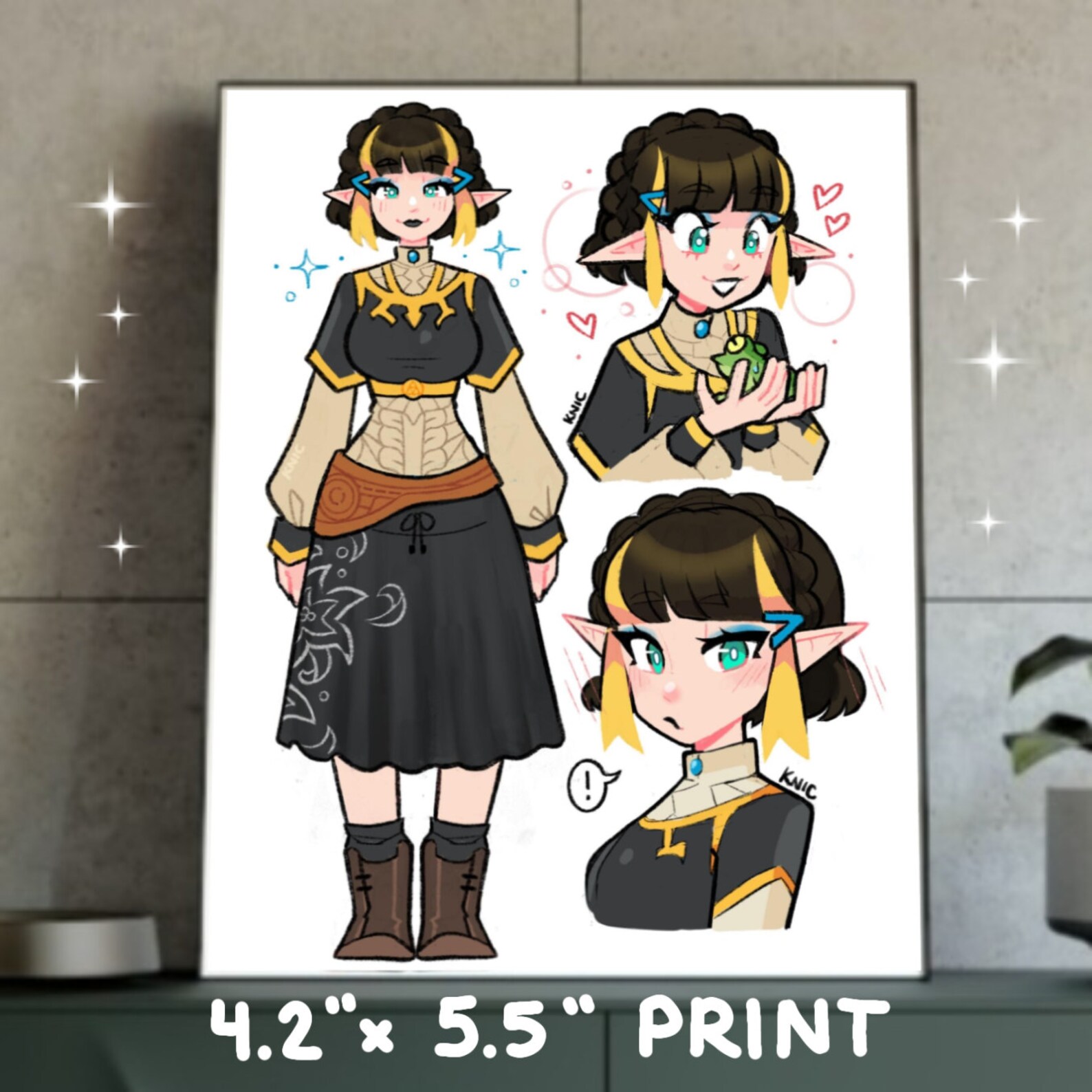Goth Zeldy Print | OC Fan Design | 4.2x5.5 Postcard Print | Print + Die ...