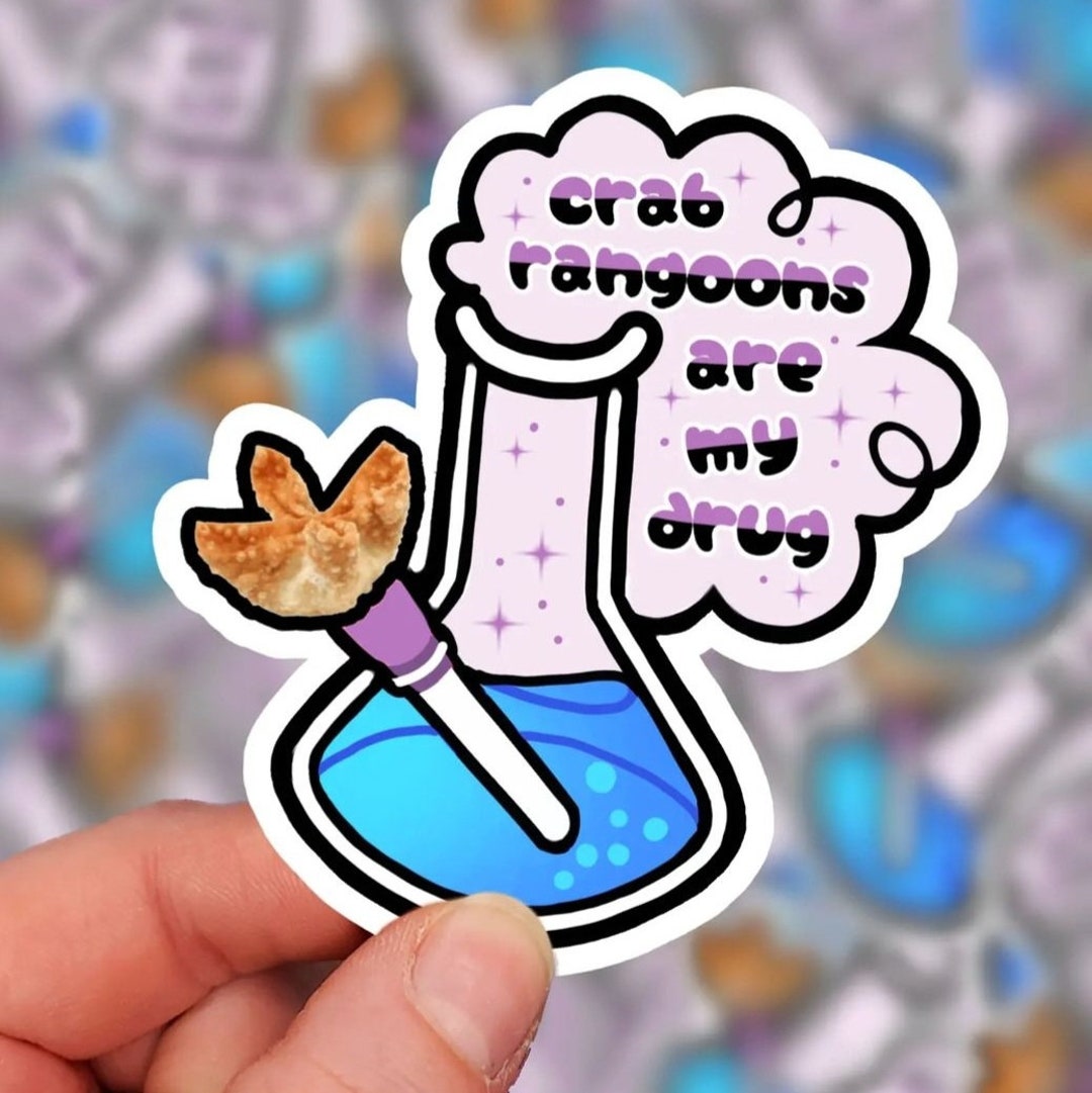 Crab Rangoons Are My D Rug | Clear Die Cut Vinyl Sticker - Etsy