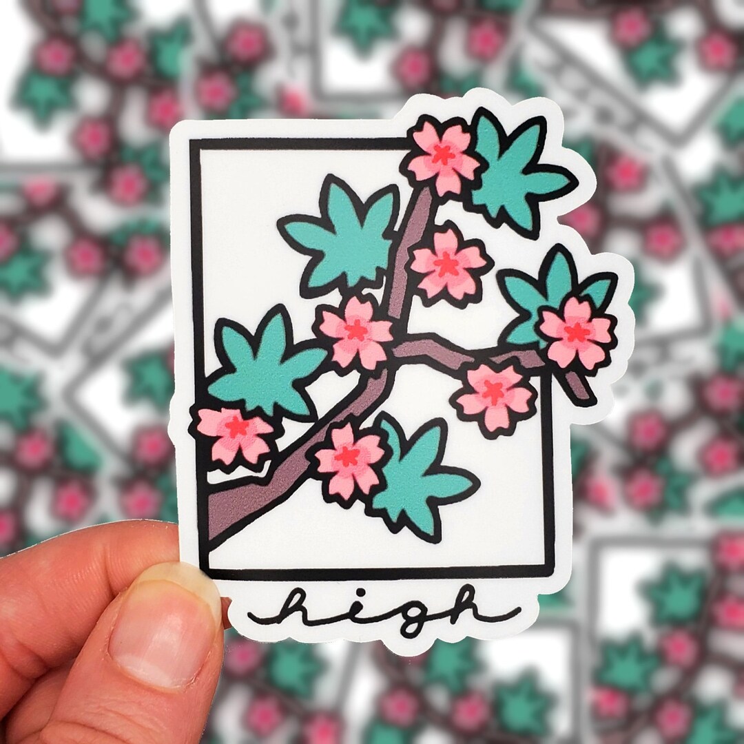Weeded Cherry Tree Sticker | Matte Die Cut Vinyl Sticker - Etsy