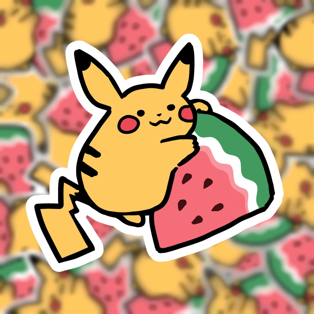 Pikachew Watermelon Sticker Pokemon Pikachu Solidarity Design Die-cut ...