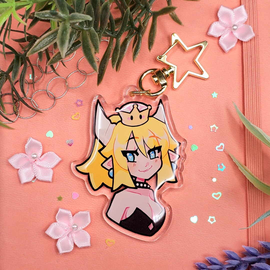 Super Mario Bowsette Acrylic Keychain Single-sided Video Game Anime ...