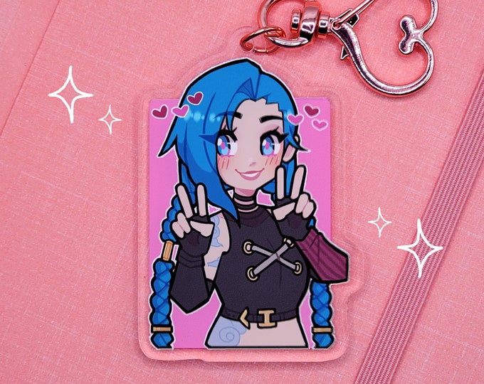 Arcane Jinx Peace Signs Keychain League of Legends Champion Jinx in ...